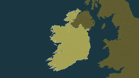 Ireland map - zoom. Regions. Pattern. | Stock Video | Pond5
