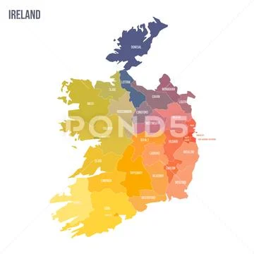 Ireland political map of administrative divisions: Royalty Free #249800534