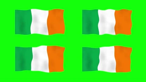 Ireland Waving Flag 2D Animation on Gree... | Stock Video | Pond5