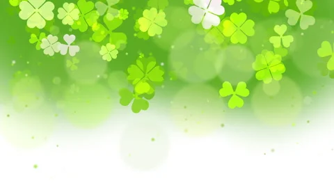 Irish shamrock falling leaves on white b... | Stock Video | Pond5
