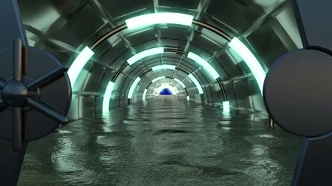 Iron hatch opens panoramic view to the s... | Stock Video | Pond5