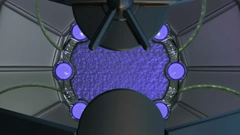 Iron hatch opens panoramic view to the s... | Stock Video | Pond5