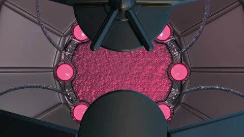 Iron hatch opens panoramic view to the s... | Stock Video | Pond5