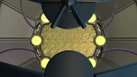 Iron hatch opens panoramic view to the s... | Stock Video | Pond5