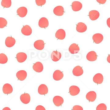 Irregular composition of red apple illustration isolated on white ...