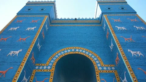 Ishtar Gate, Colorful Blue Brick Archway... | Stock Video | Pond5