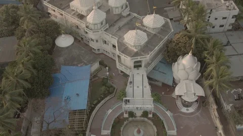 ISKCON temple in Bhubaneswar, 4k aerial,... | Stock Video | Pond5