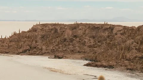 Isla del Pescado, Bolivia, Salt flat Sal... | Stock Video | Pond5