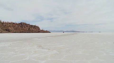 Isla del Pescado, Bolivia, Salt flat Sal... | Stock Video | Pond5