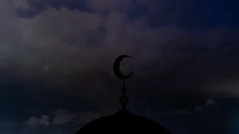 The Islam symbol on clouds with lightnin... | Stock Video | Pond5