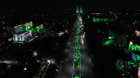 Islamabad Beautiful Night Front View of ... | Stock Video | Pond5