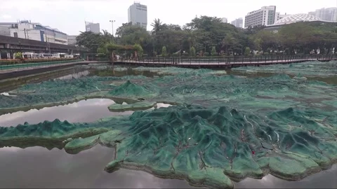 Islands Relief Map, Rizal Luneta Park, M... | Stock Video | Pond5