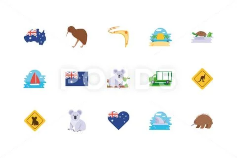 Isolated australian icon set vector design Illustration #123679308