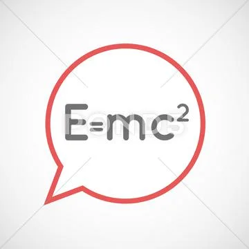 Isolated comic balloon line art icon with the Theory of Relativity ...