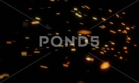 Isolated of flying fire spark particles on black background Stock Image ...