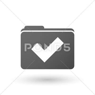 Isolated folder icon with a check mark ~ Clip Art #53214571