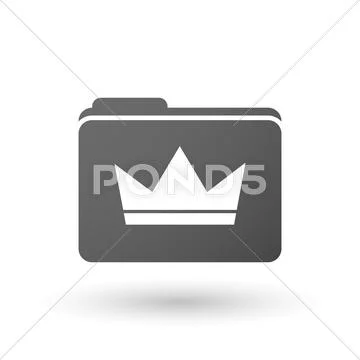 Isolated folder icon with a crown: Graphic #53214529