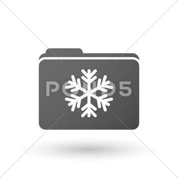 Isolated folder icon with a snow flake ~ Clip Art #53214619