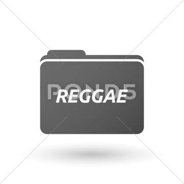 Isolated folder icon with the text REGGAE: Graphic #64884233
