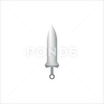 An isolated full metal big cutlass on a white background. Fantasy ...
