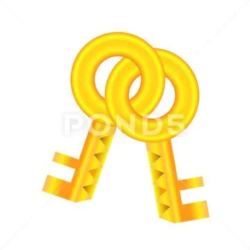 Isolated Golden Keys Cartoon Vector Illustration Illustration #282717108