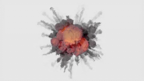 Isolated ground fire smoke explosion top... | Stock Video | Pond5