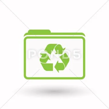 Isolated line art folder icon with a recycle sign Illustration #66339888