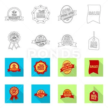 Isolated object of emblem and badge logo. Set of emblem and sticker ...