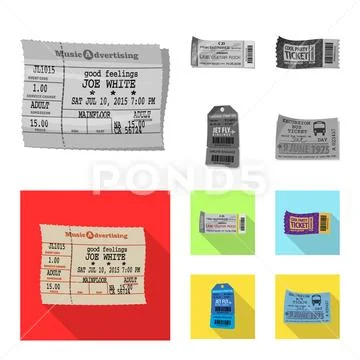 Isolated object of ticket and admission logo. Set of ticket and event ...