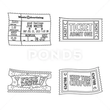 Isolated object of ticket and admission logo. Set of ticket and event ...