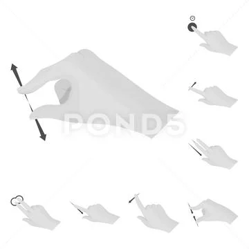 Isolated object of touchscreen and hand logo. Set of touchscreen and ...