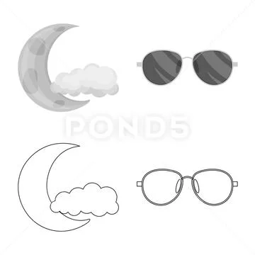 Isolated object of weather and climate sign. Collection of weather and ...