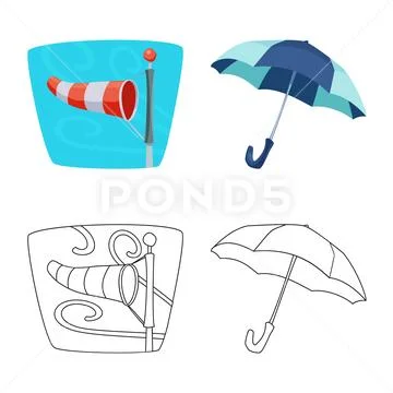Isolated object of weather and climate symbol. Set of weather and cloud ...