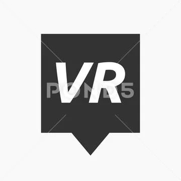 Isolated tooltip with the virtual reality acronym VR ~ Clip Art #78123791