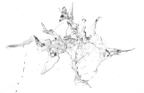 Isolated transparent splash of water splashing on a white background ...