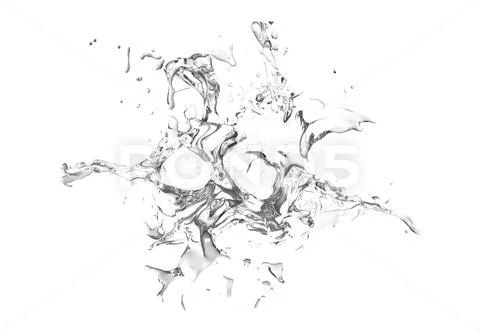 Isolated transparent splash of water splashing on a white background ...