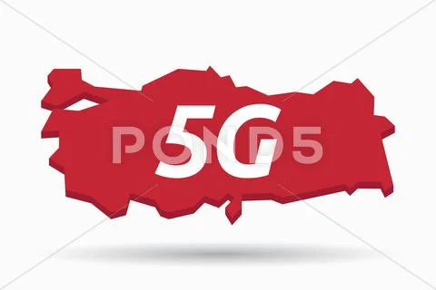 Isolated Turkey map with the text 5G ~ Clip Art #65306263