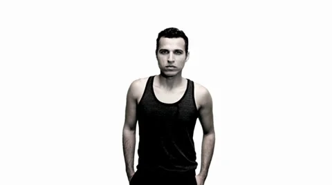 isolated on white. male model. backround | Stock Video | Pond5