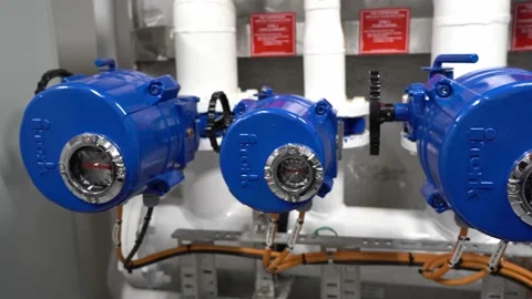 Isolation valves for fire suppression sy... | Stock Video | Pond5