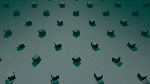 Isometric Cube Animation Dark Green | Stock Video | Pond5