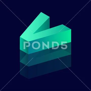 Isometric letter V. Vector illustration with 3D letter V ~ Clip Art ...
