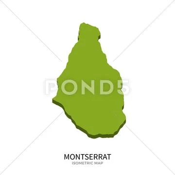 Isometric map of Montserrat detailed vector illustration ~ Clip Art ...