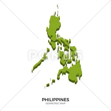 Isometric map of Philippines detailed vector illustration ~ Clip Art ...