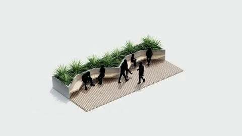 isometric top view architecture garden p... | Stock Video | Pond5