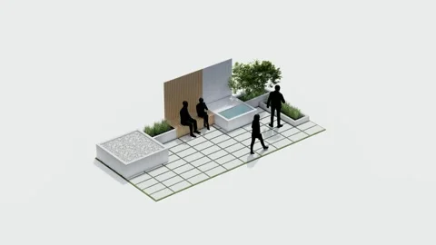 isometric top view architecture garden p... | Stock Video | Pond5