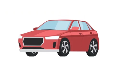 Isplated Red Cartoon Car Animation with ... | Stock Video | Pond5