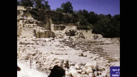 Israel 1975, Ruins of amphitheater in th... | Stock Video | Pond5