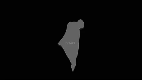 Israel animated map with alpha channel. | Stock Video | Pond5