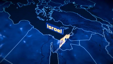 Israel country border 3D visualization, ... | Stock Video | Pond5