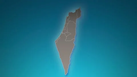 israel country map with zoom in Realisti... | Stock Video | Pond5